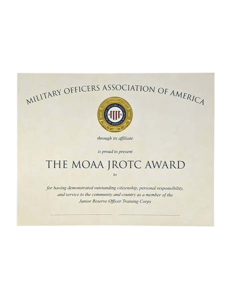 MOAA Store. JROTC CERTIFICATE